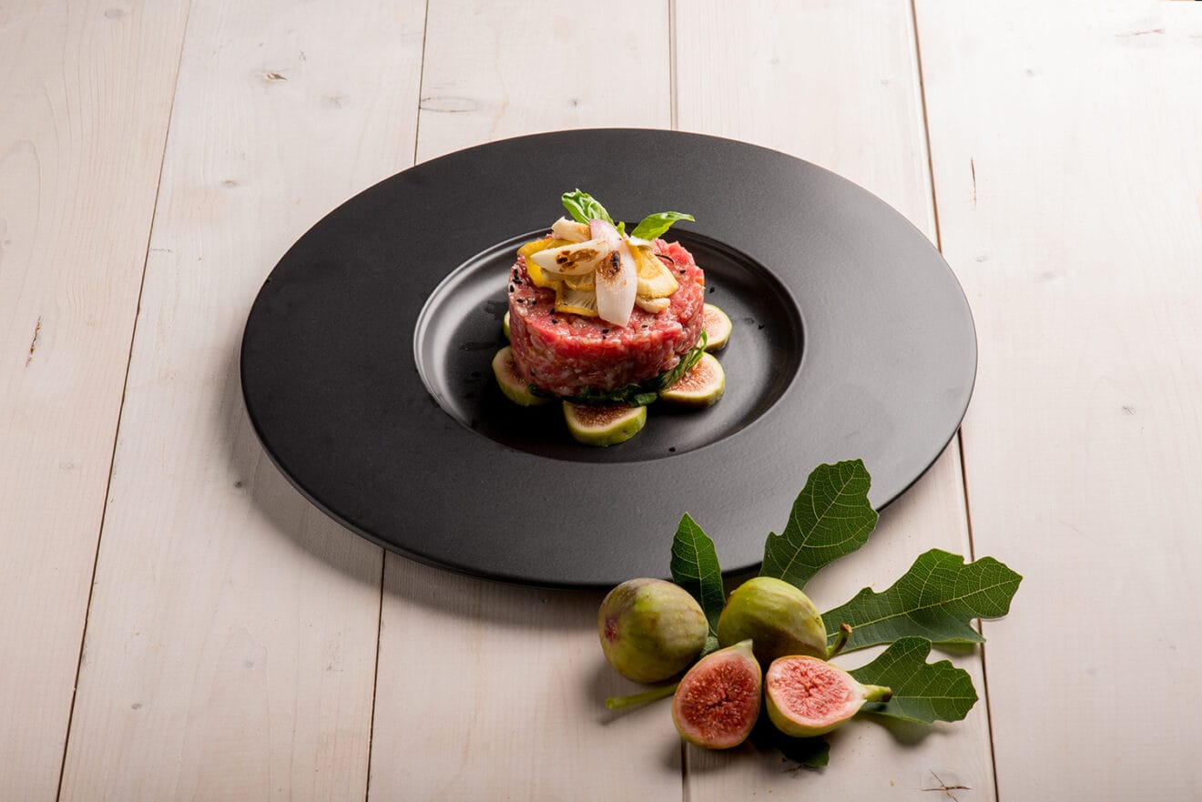 Sublime wagyu tartare, ginger oil, and oyster sauce