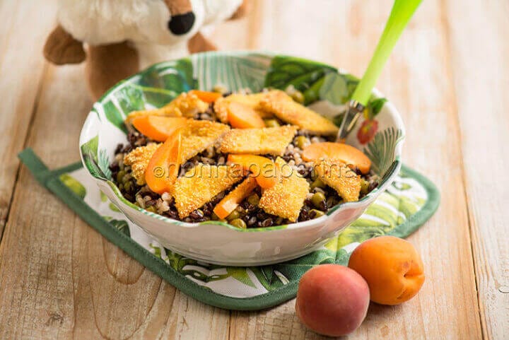 Bowl per bambini con fesa di tacchino, un piatto ricco e proteico